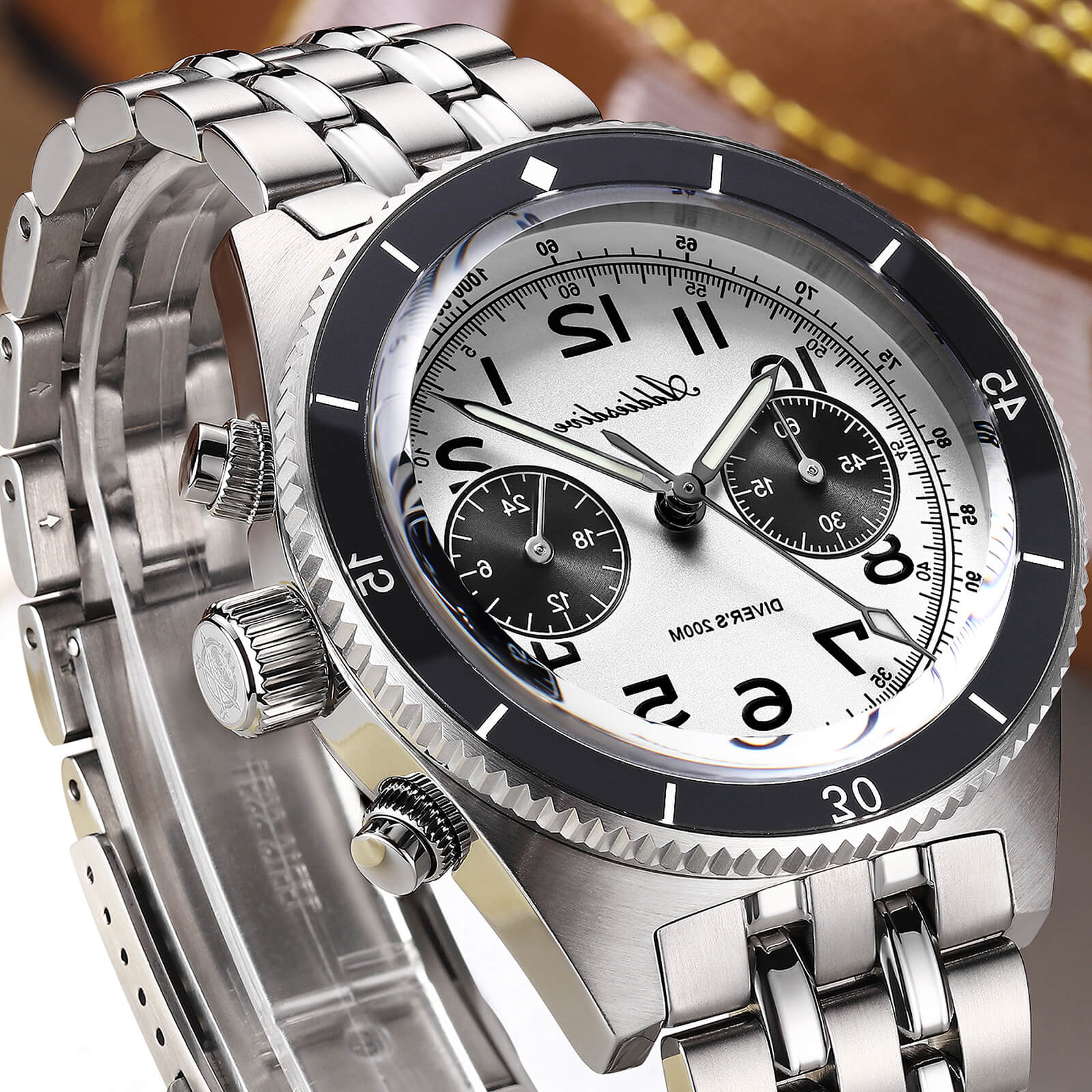 ADDIESDIVE 41mm Stainless Steel Quartz Chronograph Watch VK64（AD2034 ...