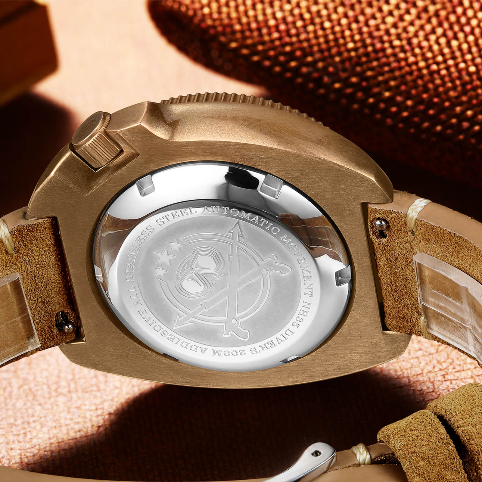 ADDIESDIVE® Automatic Bronze Watch for Men Turtle 200M AD2104 ...