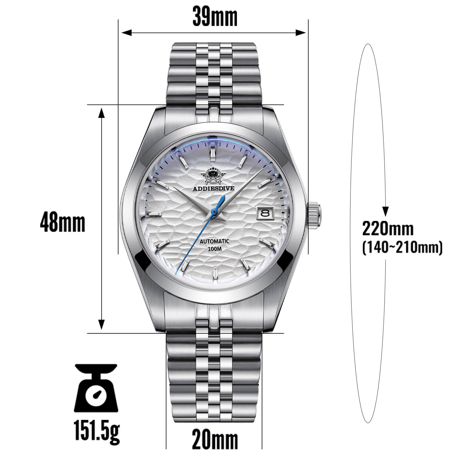 ★SuperDeals★ADDIESDIVE 39mm Retro Mechanical Men Watch AD2118 ...